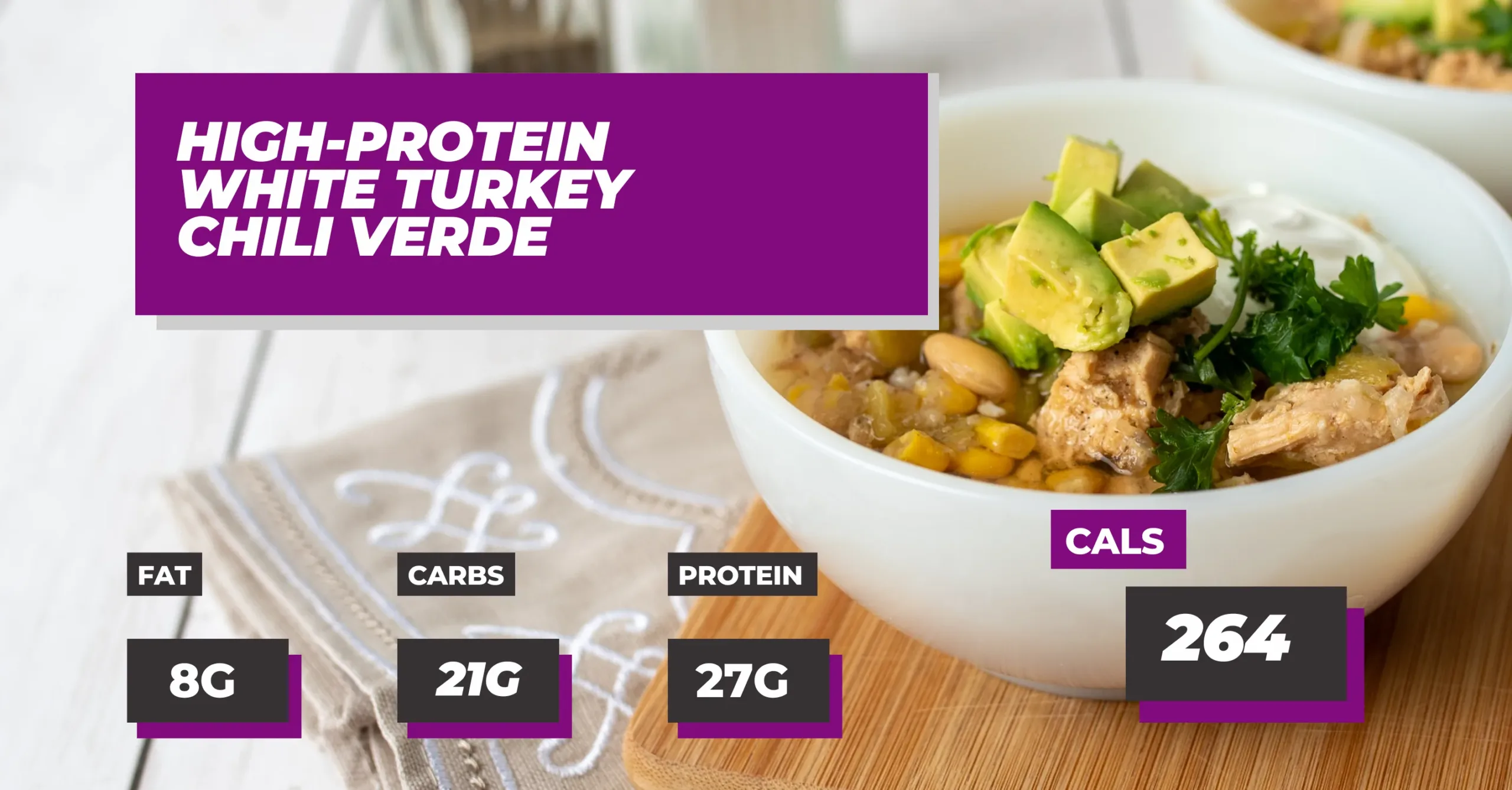 High-Protein White Turkey Chili Verde - Macros Inc
